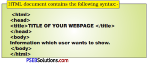 PSEB 10th Class Computer Solutions Chapter 2 HTML Fundamentals – PSEB ...